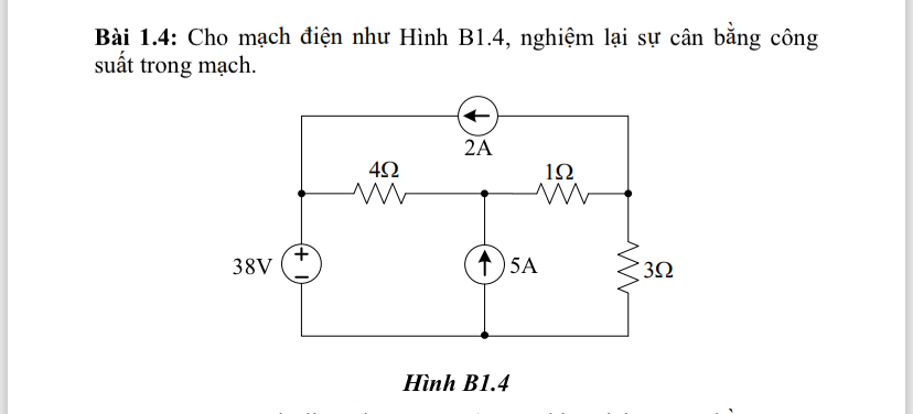 Solved Bài 1.4: Cho mạch điện như ﻿Hình B1.4, ﻿nghiệm lại sự | Chegg.com