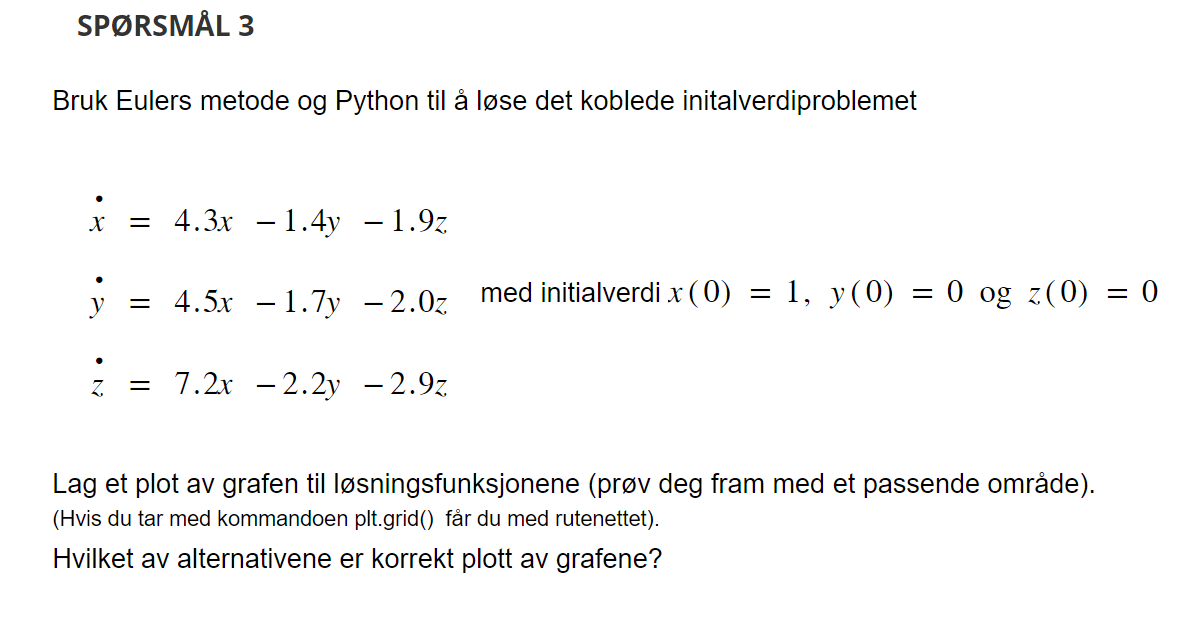 Bruk Eulers metode og Python til å løse det koblede | Chegg.com