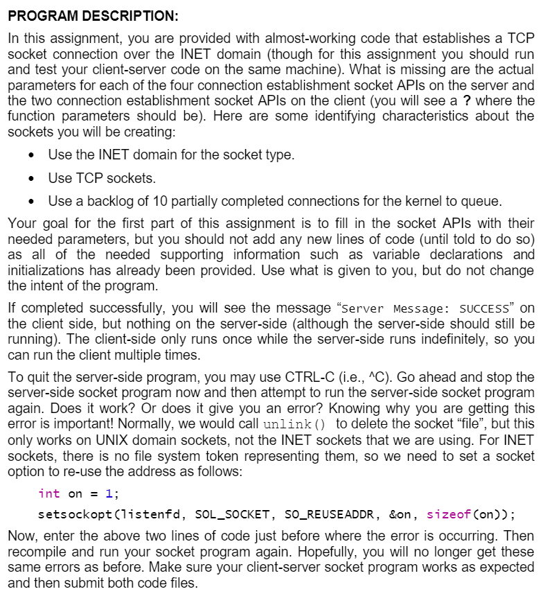 Solved C Program! ***** srv.c: ***** // compile: gcc svr.c | Chegg.com
