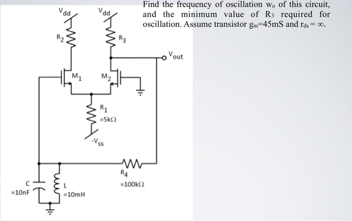 Solved Find the frequency of oscillation Wo of this circuit, | Chegg.com
