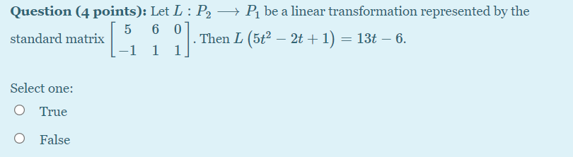 Solved Question (4 points): Let L: R2 + R² be a linear | Chegg.com