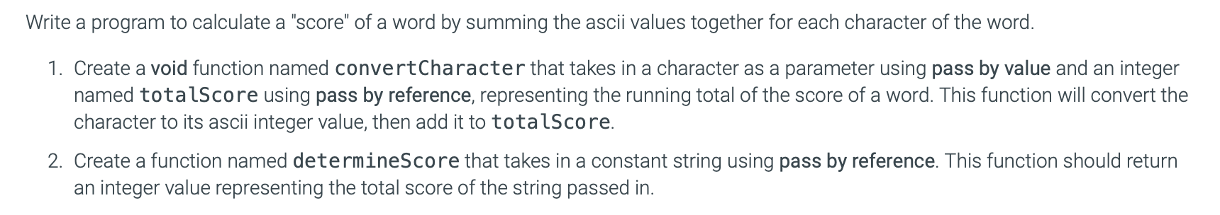 Solved Write a program to calculate a "score" of a word by | Chegg.com