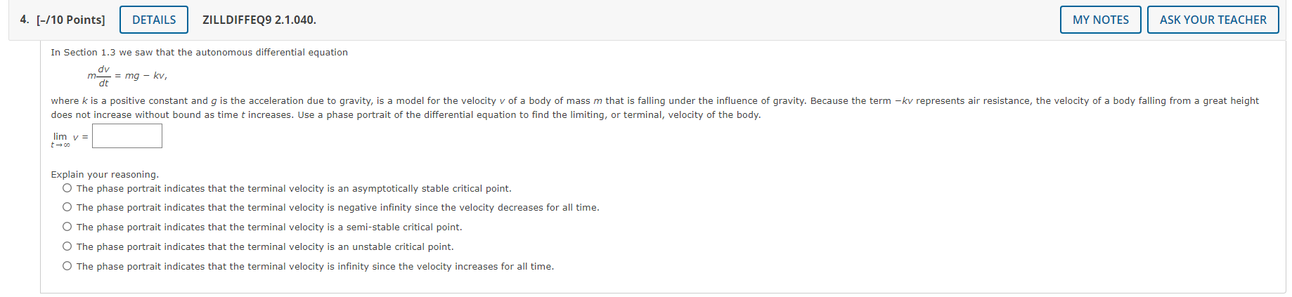 Solved In Section 1.3 we saw that the autonomous | Chegg.com