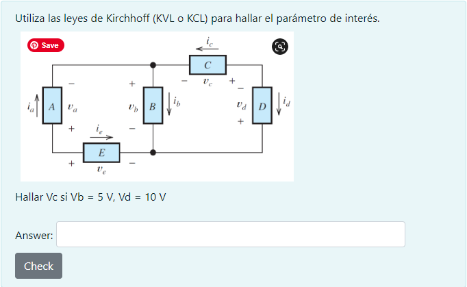 Solved Use Kirchhoff's laws (KVL or KCL) to find the | Chegg.com