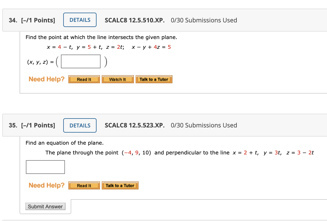 Solved 34. [-/1 Points] DETAILS SCALC8 12.5.510.XP. 0/30 | Chegg.com