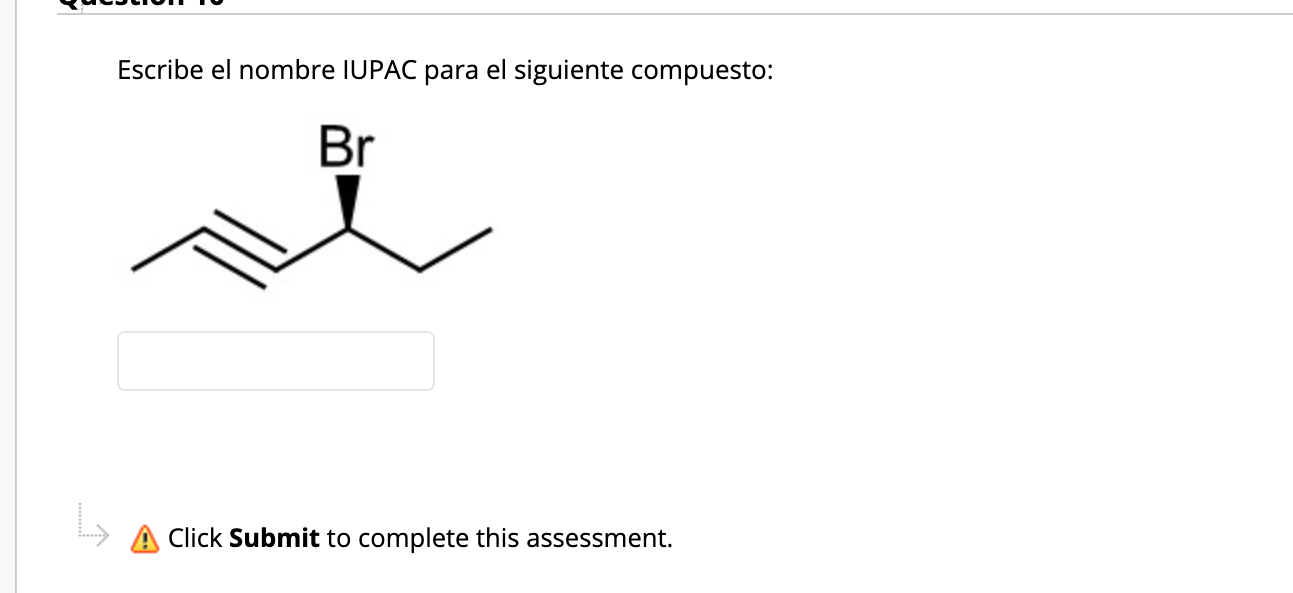 Solved Escribe el nombre IUPAC para el siguiente compuesto: | Chegg.com