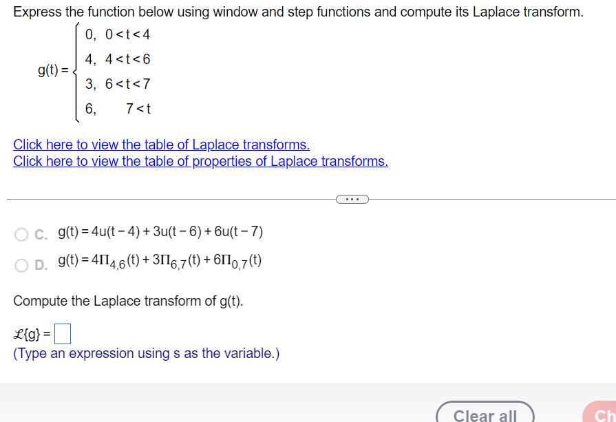 Solved Express the function below using window and step | Chegg.com