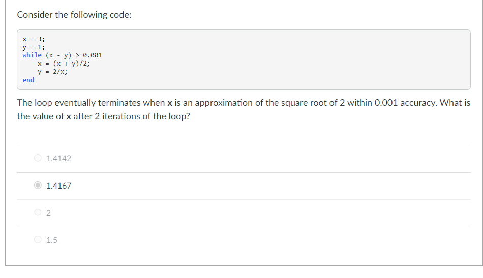 Solved Consider the following code:x=3;y=1;while | Chegg.com