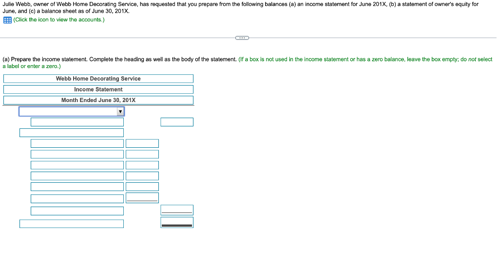 Solved Data table June, and (c) a balance sheet as of June | Chegg.com
