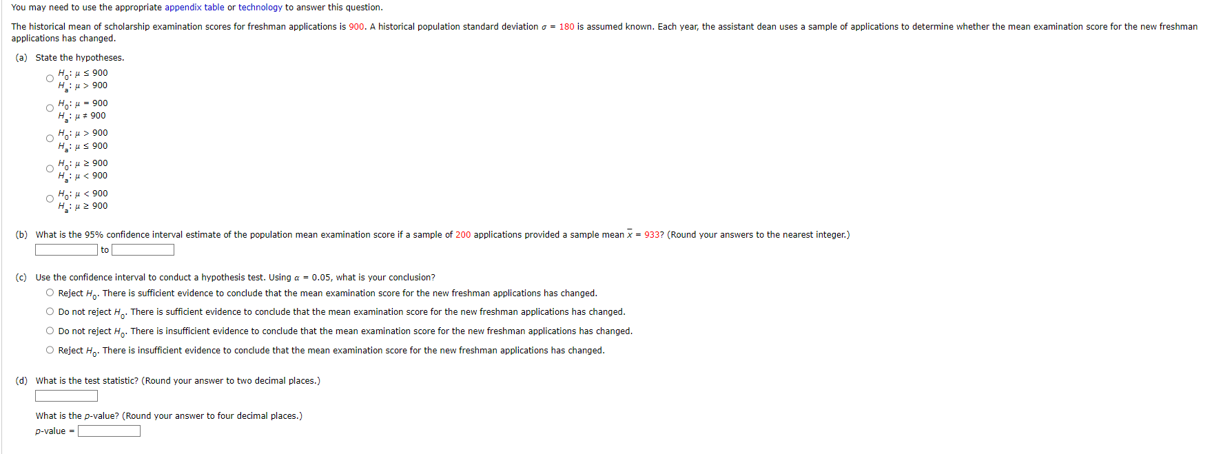 Solved applications has changed. (a) State the hypotheses. | Chegg.com