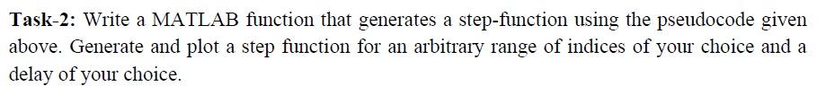 Solved Task-2: Write a MATLAB function that generates a | Chegg.com