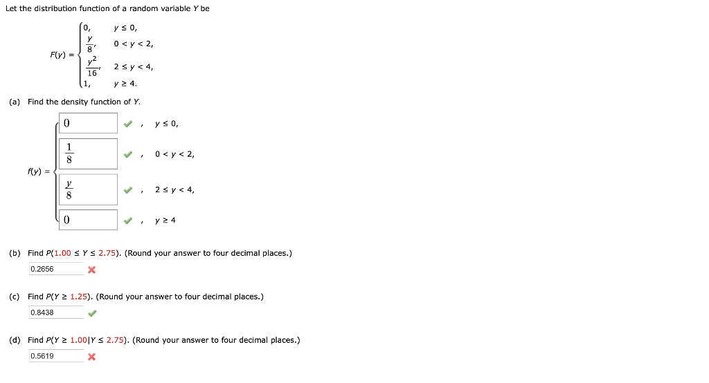 Solved Let The Distribution Function Of A Random Variable Y 7739
