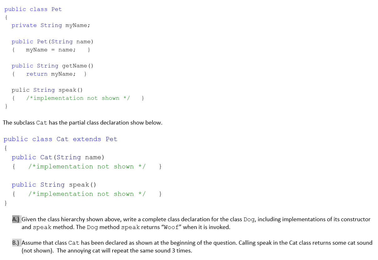 Solved Pet Free Response Assignment Consider the hierarchy | Chegg.com