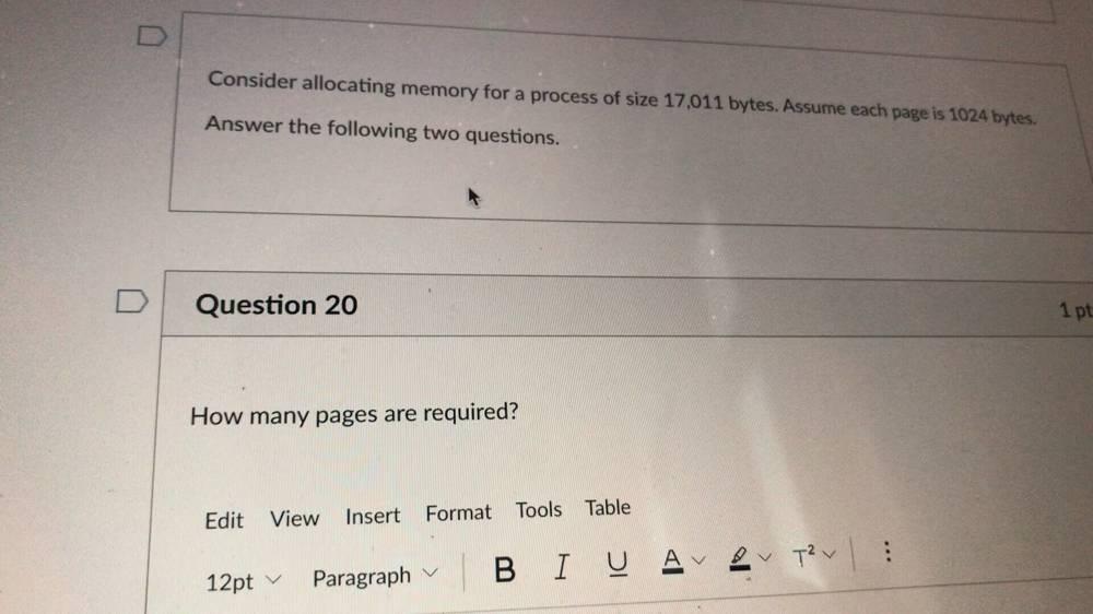 Solved Consider allocating memory for a process of size | Chegg.com