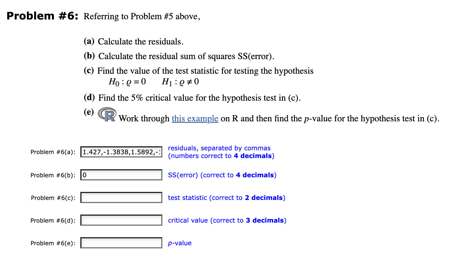 Solved lem \# 6: Referring to Problem \#5 above, (a) | Chegg.com