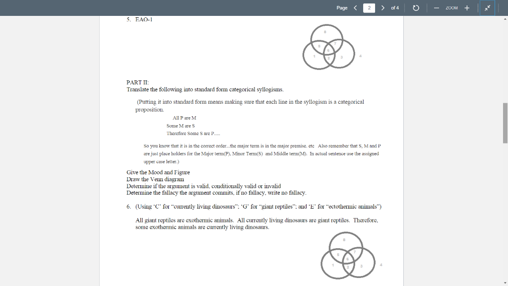 Solved PART I: Reconstruct the following syllogistic forms, | Chegg.com