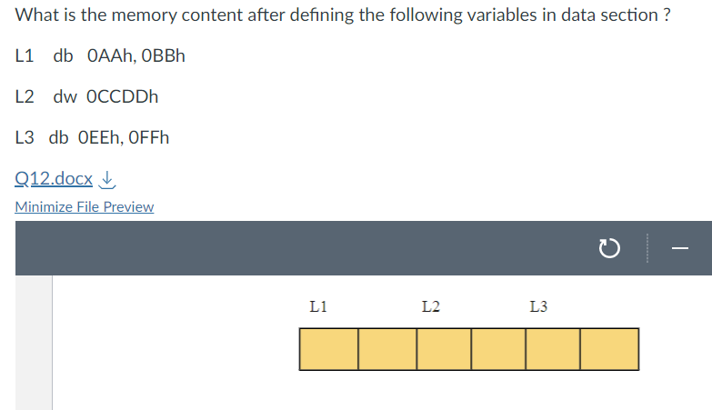 Solved What is the memory content after defining the | Chegg.com