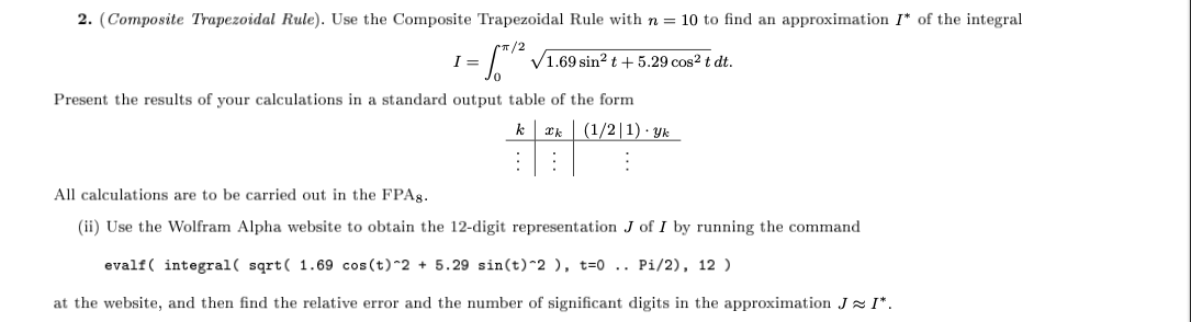 Solved 2. (Composite Trapezoidal Rule). Use the Composite | Chegg.com
