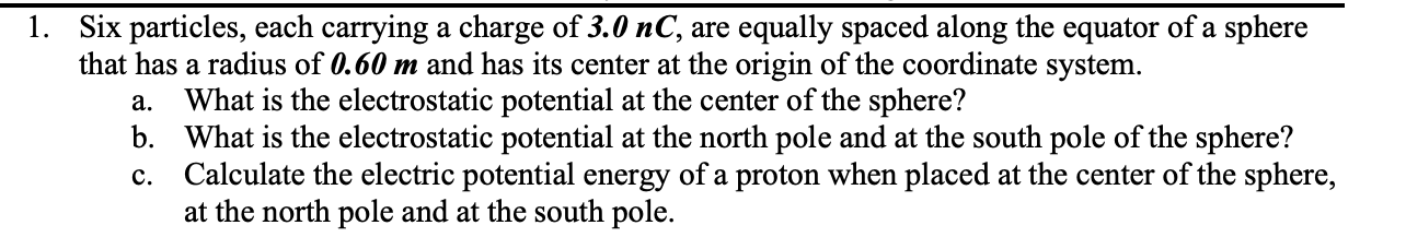 Solved Calculate the electric potential energy of a proton | Chegg.com