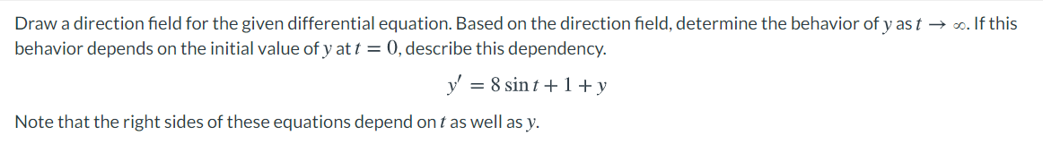 Solved Draw a direction field for the given differential | Chegg.com