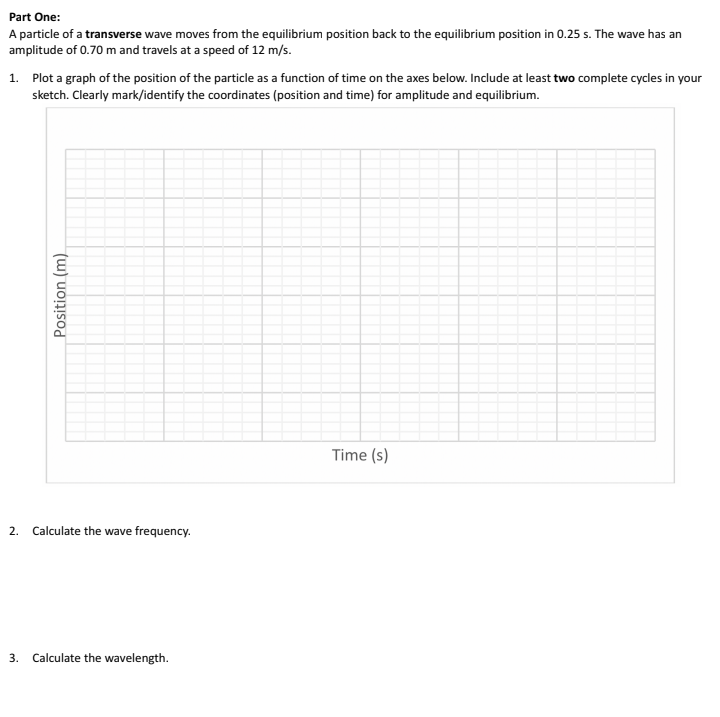 Solved Part One: A particle of a transverse wave moves from | Chegg.com