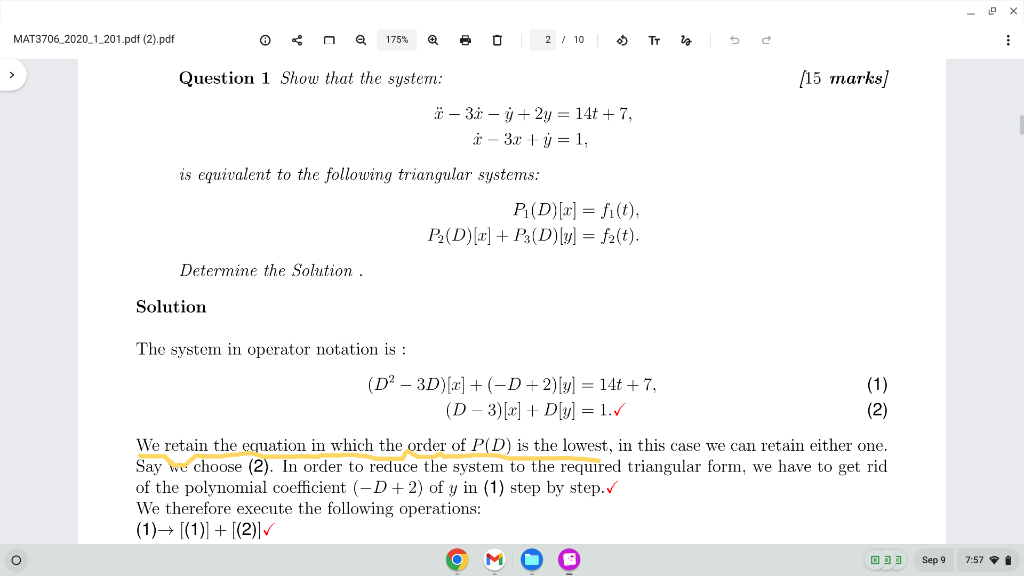 Solved Given part of the solution to a question. Please | Chegg.com