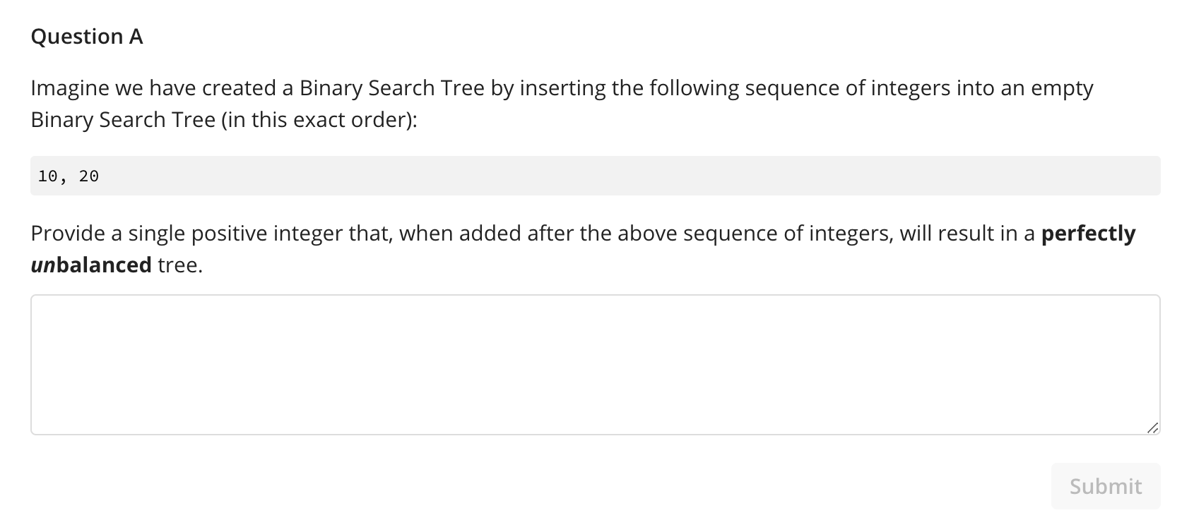 Solved Imagine we have created a Binary Search Tree by | Chegg.com