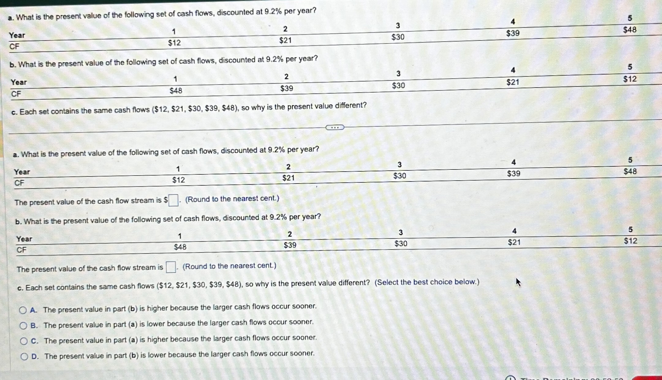 Solved a. What is the present value of the following set of | Chegg.com