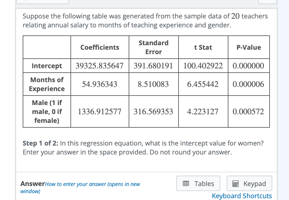 Solved Suppose the following table was generated from the | Chegg.com