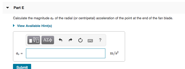 Solved An electric ceiling fan is rotating about a fixed | Chegg.com