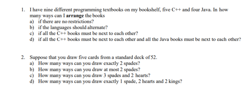 Solved I have nine different programming textbooks on my | Chegg.com