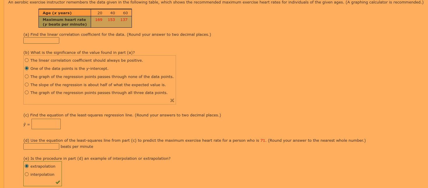 Solved A Find The Linear Correlation Coefficient For The