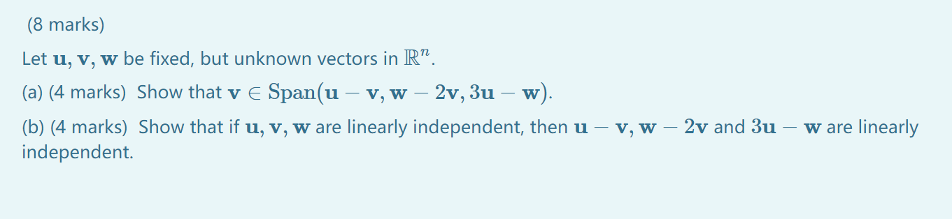 Solved In R3, you are given the vectors 2 -12 u = and v= -5 | Chegg.com
