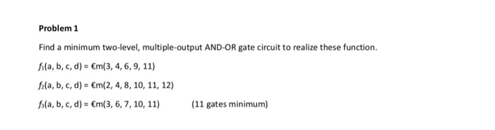 Solved Problem 1 Find A Minimum Two Level Multiple Output