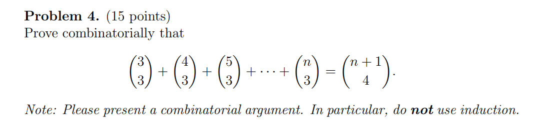 Solved Problem 4. (15 points) Prove combinatorially that 3 | Chegg.com