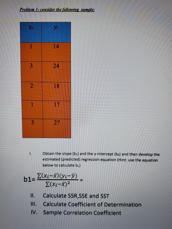 Solved Problem 1- consider the following sample: 3 27 Obtain | Chegg.com