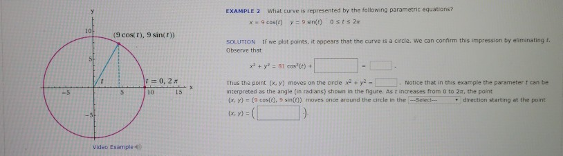 Solved EXAMPLE 2 What curve is represented by the following | Chegg.com