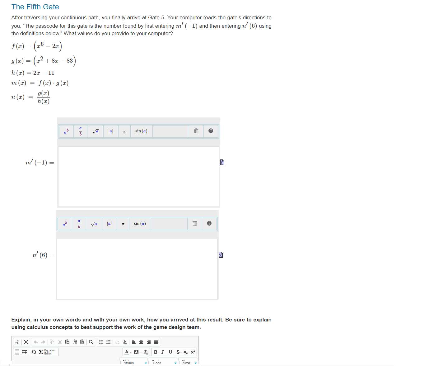 Solved The Fifth Gate After traversing your continuous path, | Chegg.com
