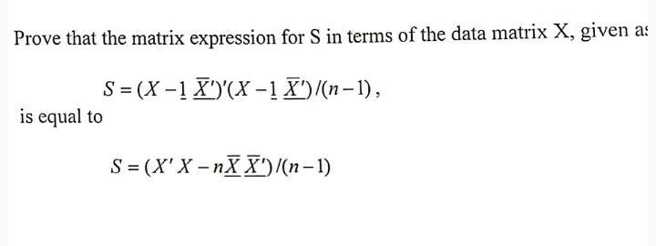 Solved Prove that the matrix expression for S in terms of | Chegg.com