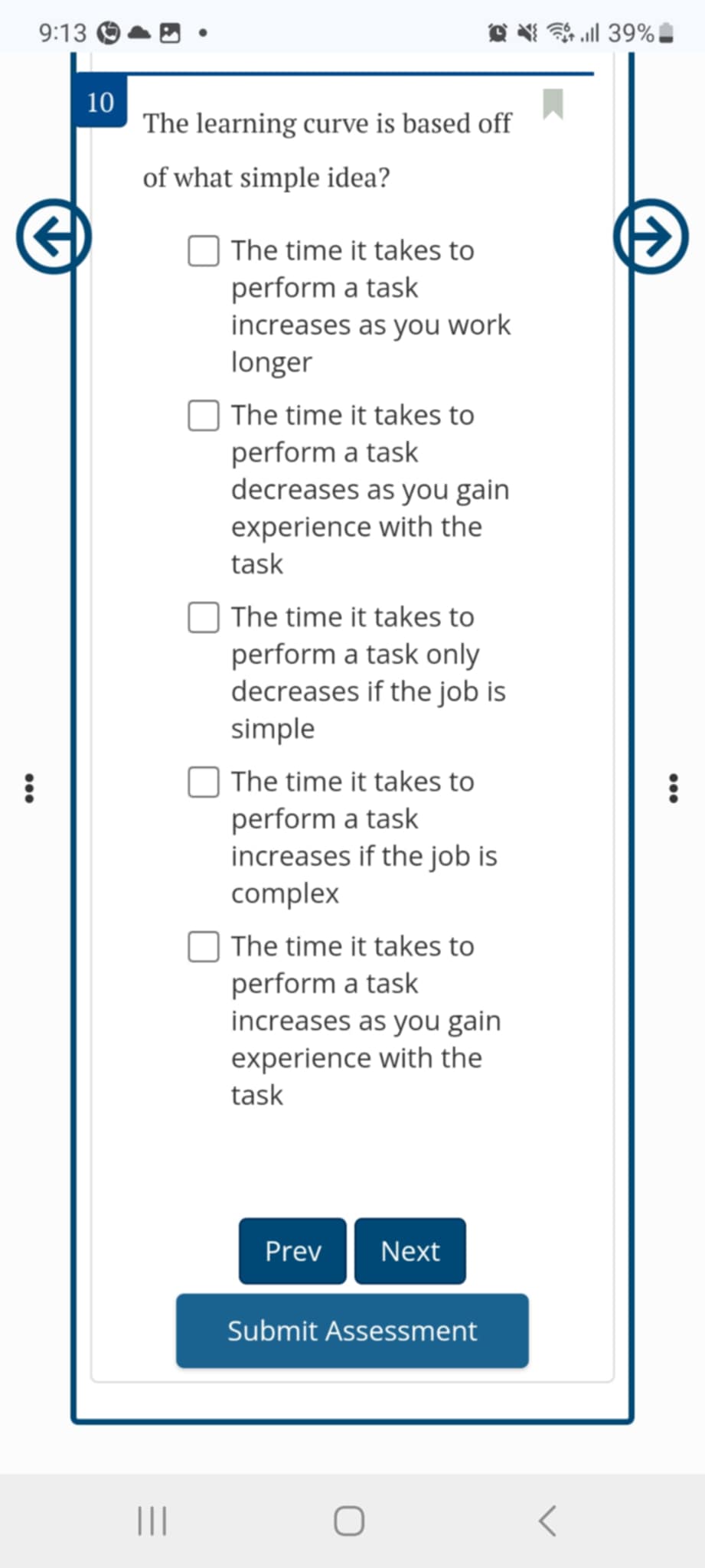 Solved The learning curve is based off of what simple | Chegg.com
