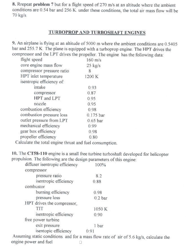 Solved TURBOJET ENGINE 4. Determine the specific thrust and | Chegg.com