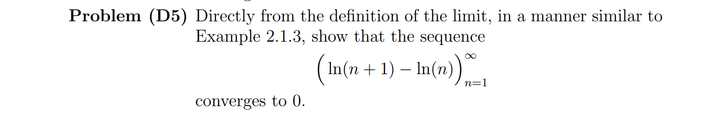 Solved Problem (D5) Directly from the definition of the | Chegg.com