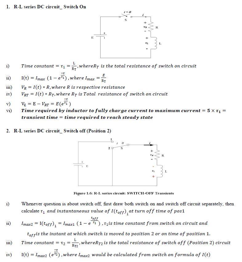 Solved Worksheet 1 (R-L DC Series circuit- Switch On) Q 1 | Chegg.com
