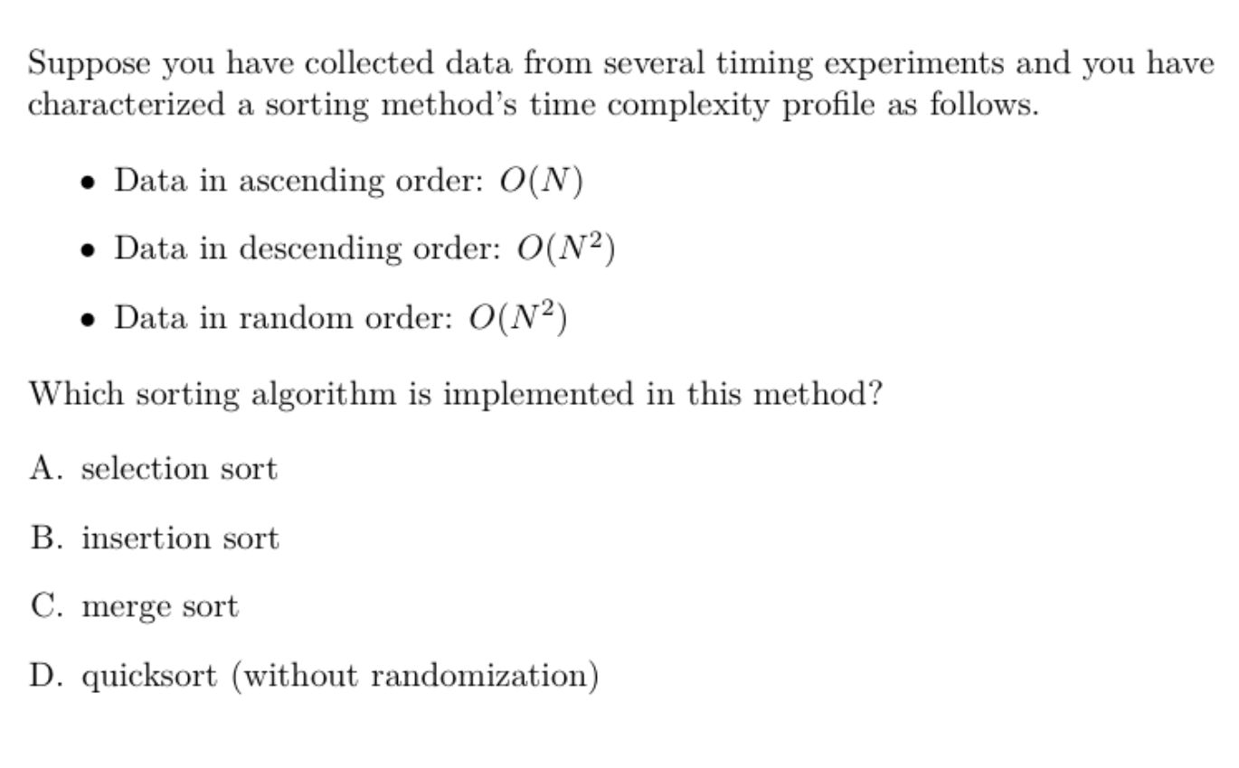 Solved Suppose you have collected data from several timing | Chegg.com