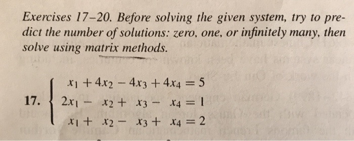 Solved Exercises 17-20. Before solving the given system, try | Chegg.com