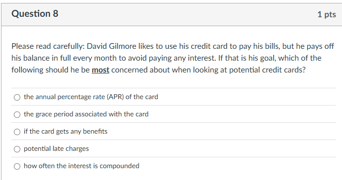 Solved Question 8Please read carefully: David Gilmore likes | Chegg.com