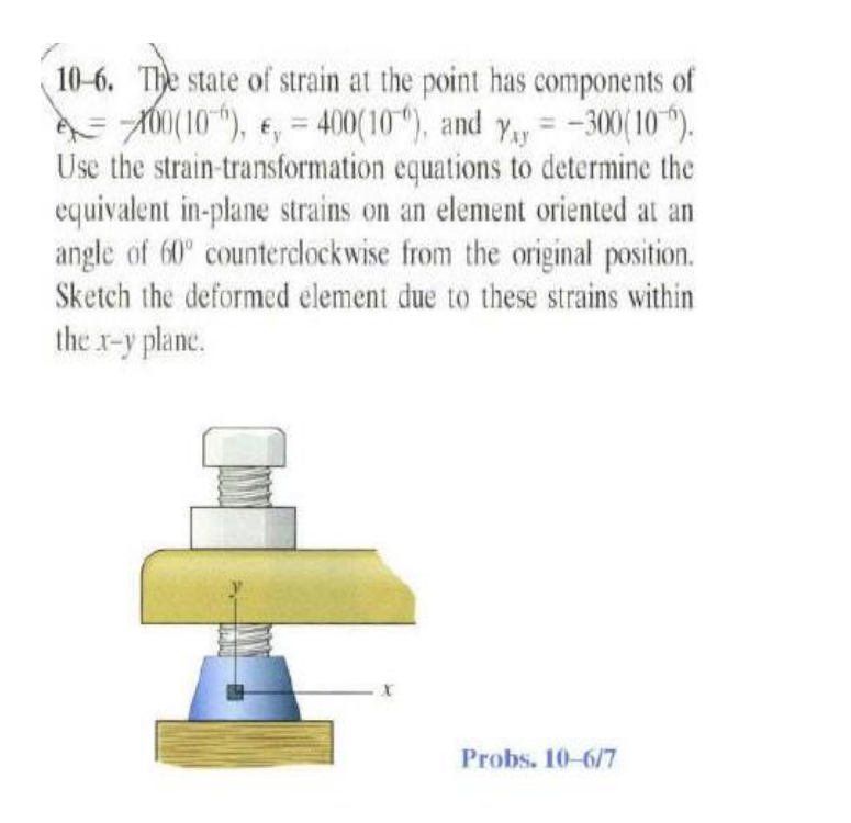 Solved 10-6. The state of strain at the point has components | Chegg.com