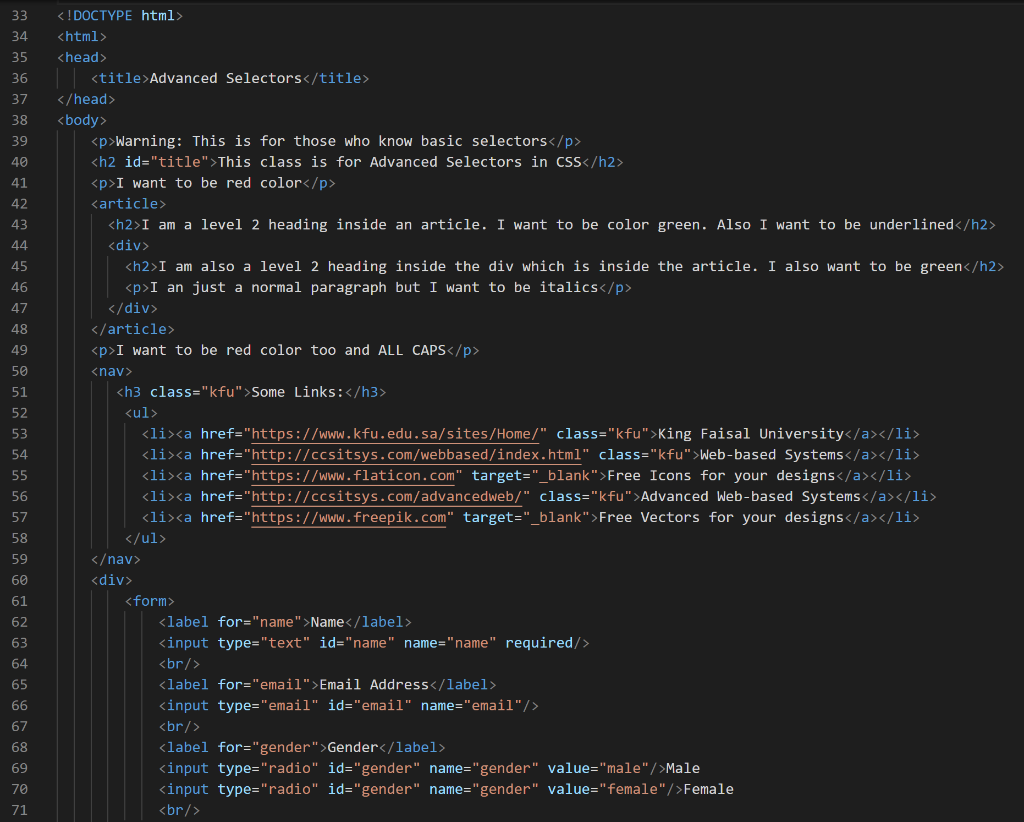 Solved please use this all 23 points to style the html code | Chegg.com