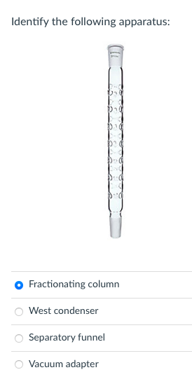 Solved formal $14/01 Conical vial Drying tube Spin vane | Chegg.com