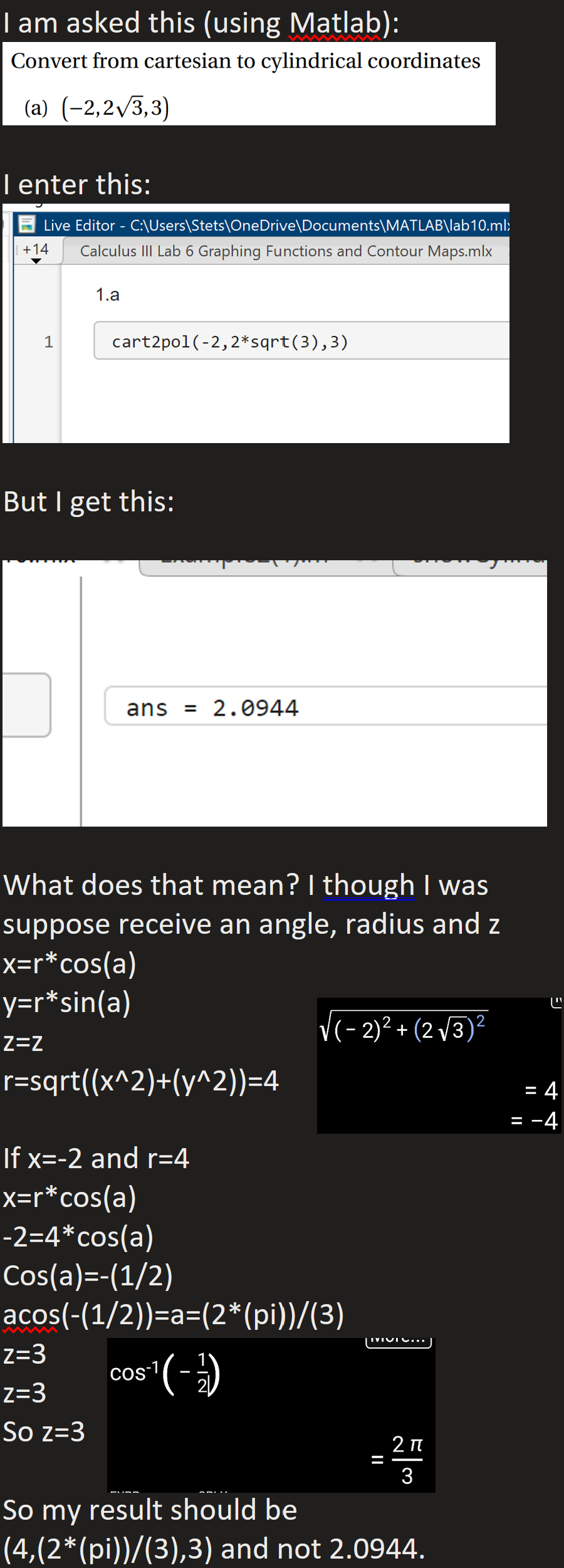 Solved I am asked this (using Matlab): Convert from | Chegg.com